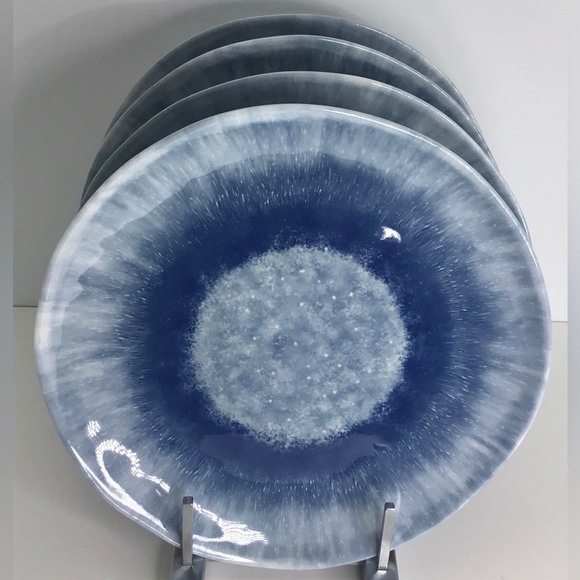 Rachel Zoe | Dining | 4 Dinner Plates Rachel Zoe Blue Watercolor Tie ...